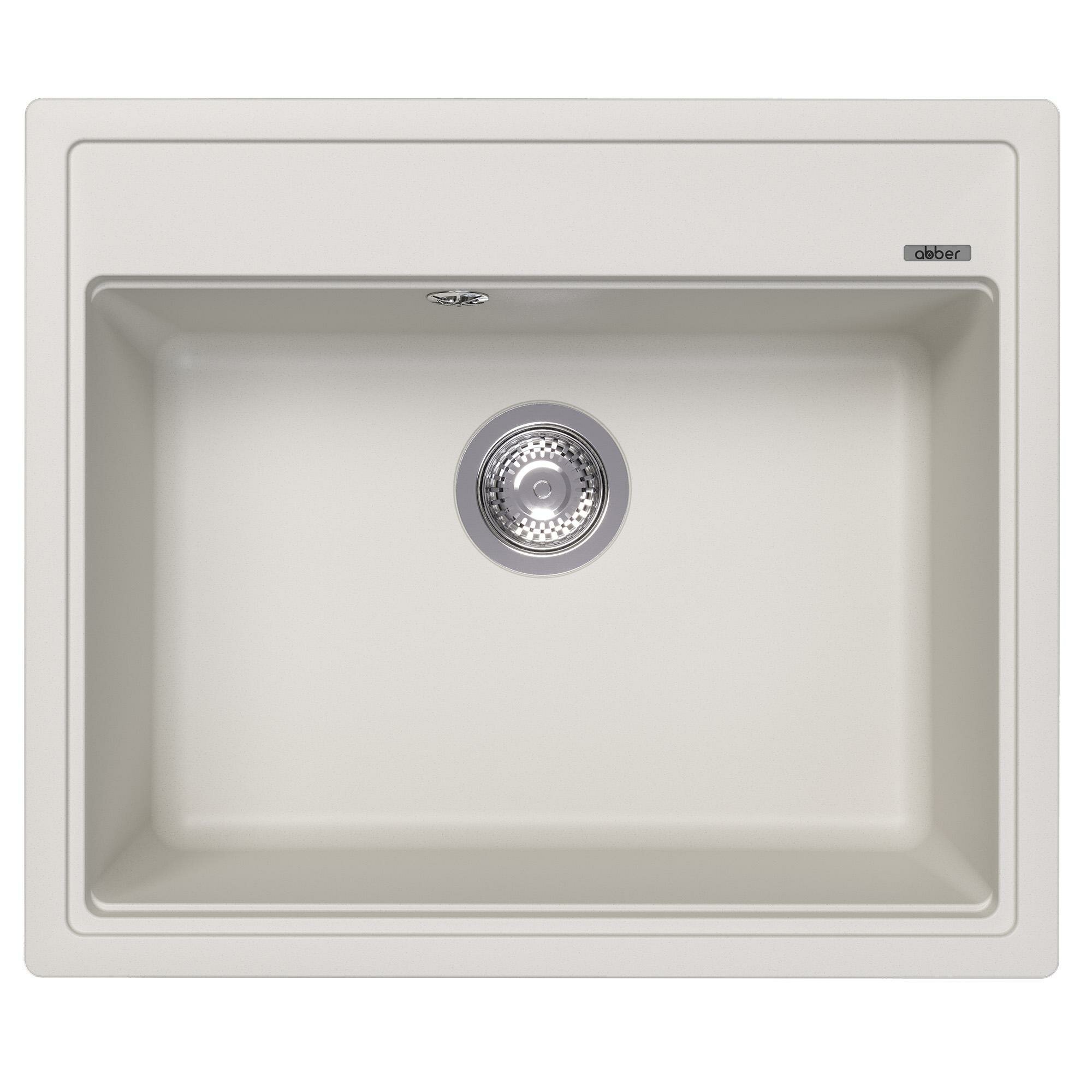 Мойка для кухни Abber Quarz 60х51 AQ2902W белая, 1 чаша, кварцевый композит