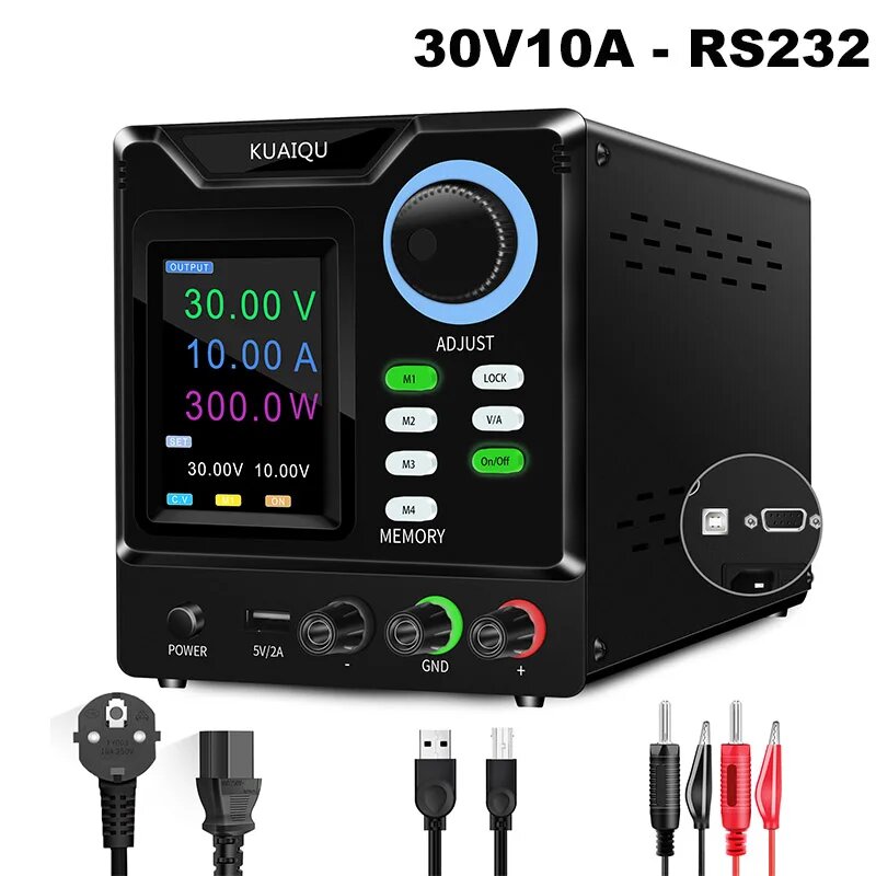 Источник постоянного тока KUAIQU High Voltage 1000V с программируемым общением RS232 30V 10A регулируемый лабораторный источник питания 400V редактируемый хранимый