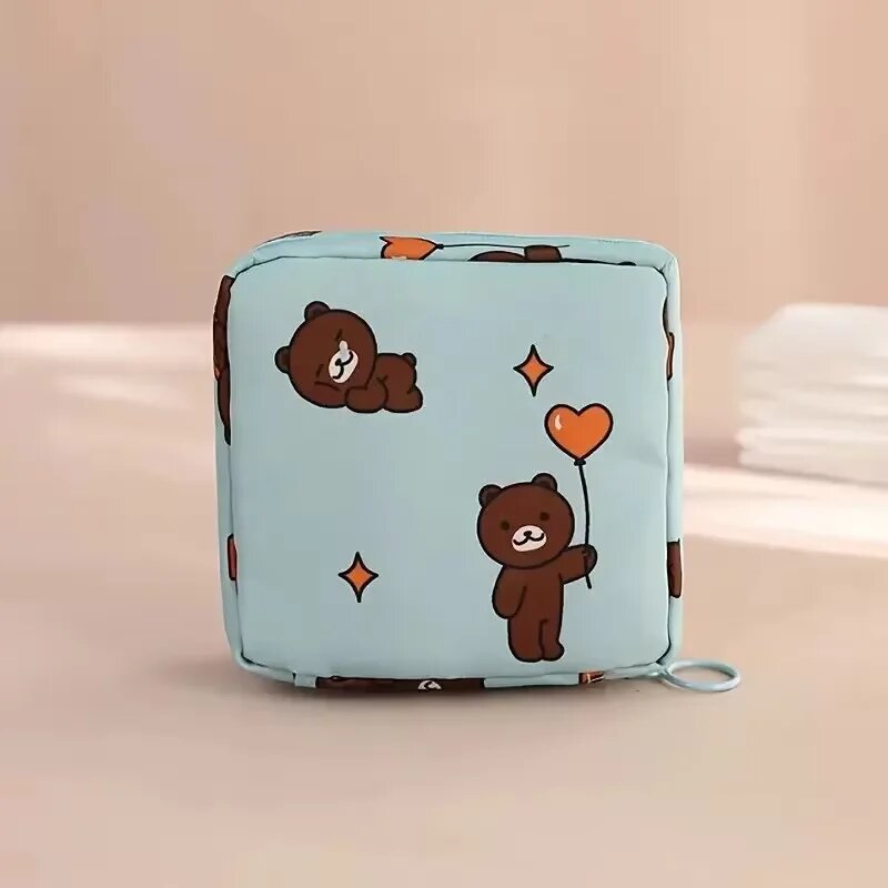 Сумка для косметики Line Friends Bear голубая