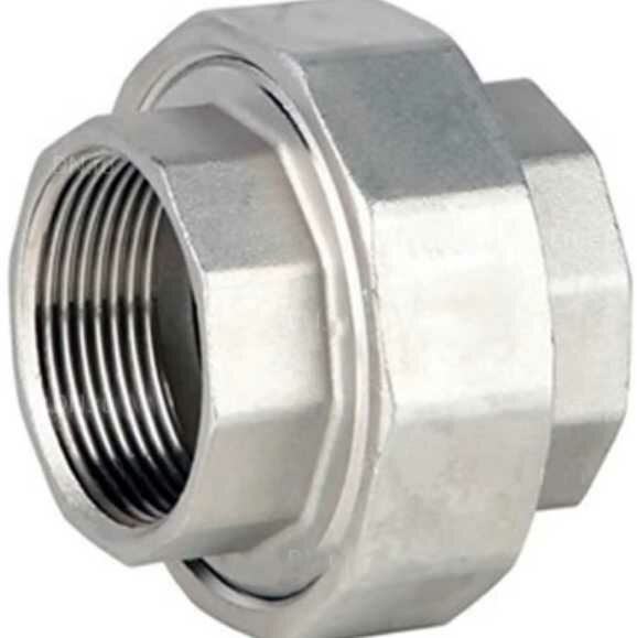 Соединение разъемное (американка) DN.ru ВР-ВР-304-PTFE 3" Ду80 Ру20 с уплотнением под гайкой по плоскости, корпус - нержавеющая сталь AISI 304, присоединение - внутренняя/внутренняя резьба