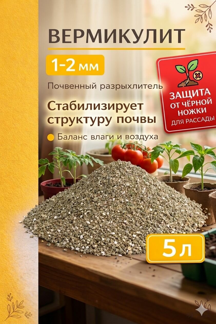 Вермикулит для растений рассады и цветов 5 л