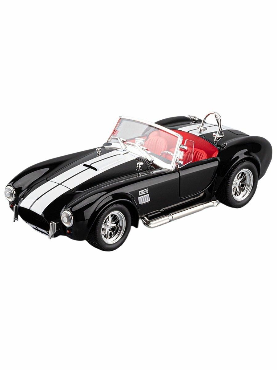 Легкосплавная модель Shelby Cobra Roadster 1:24, украшения, звук и свет, откидывающийся игрушечный автомобиль