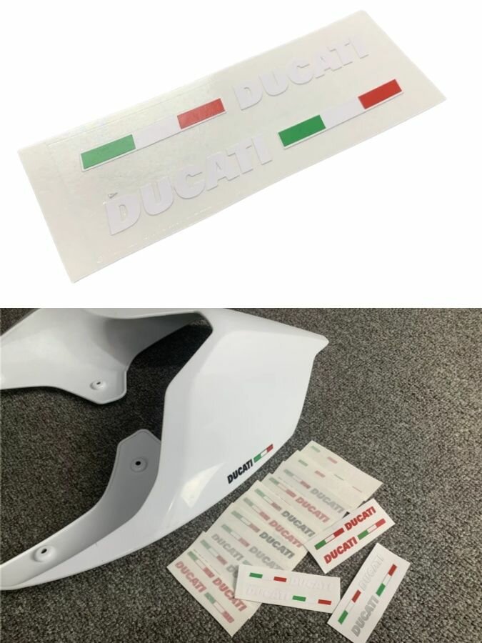 Наклейки DUCATI буквенные, комплект 2 шт, декоративные стикеры для мотоцикла, водонепроницаемые, тюнинг-стайлинг