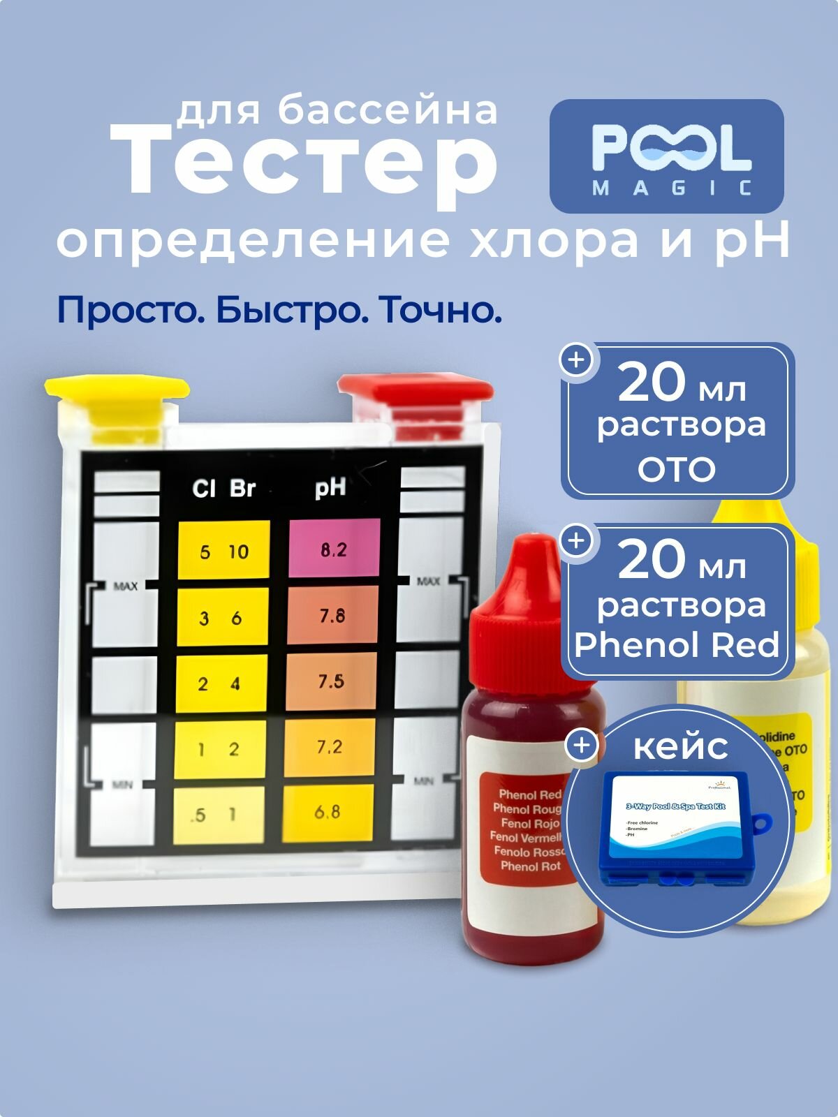 Тестер Poolmagic Basic PH & CL / Уровень pH / Уровень хлора