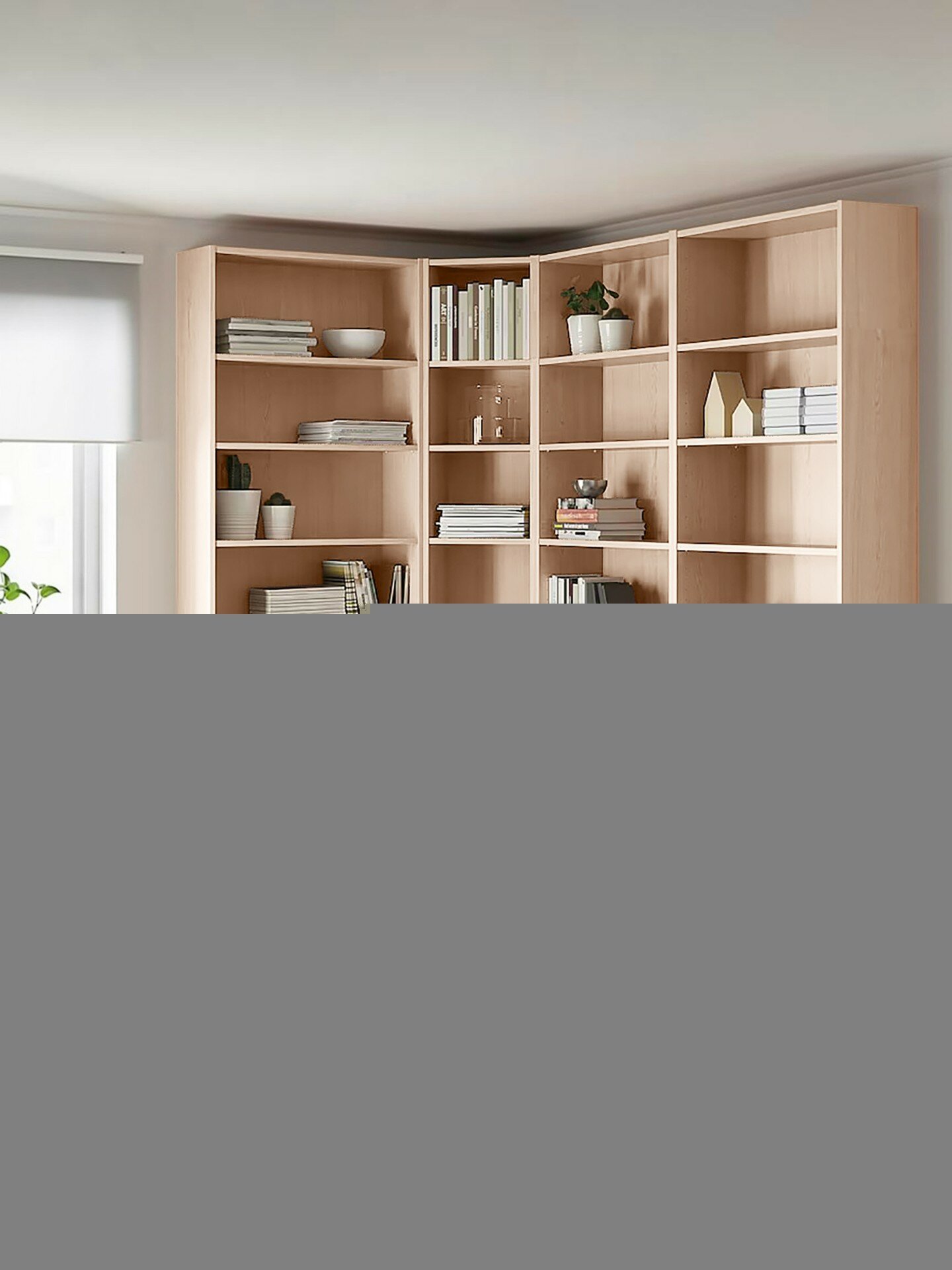 Стеллаж Билли 18 Дуб молочный 8622 NEW 215x135x237 см, бежевый GOODFORM