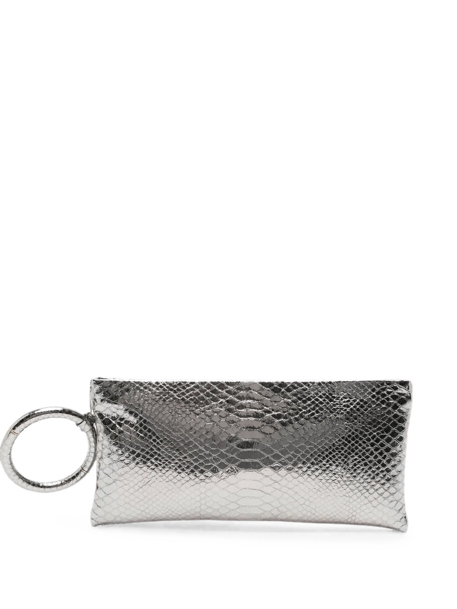 Сумка Laminated snakeskin-effect clutch bag