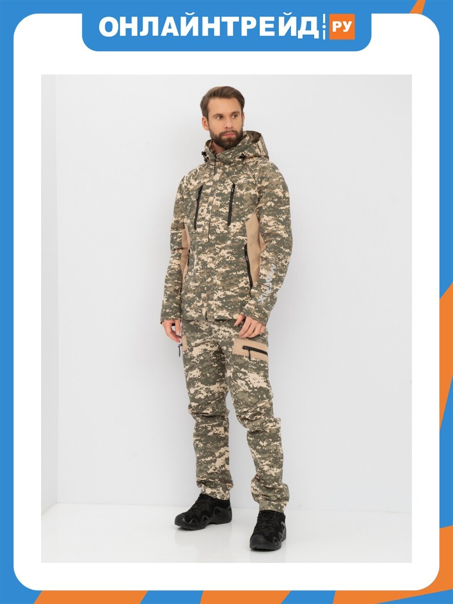 Костюм Huntsman Матрица цвет 128/2 (светлый пиксель) ткань Смесовая Рип-Стоп, (размер: 44-46, рост: 182-188)