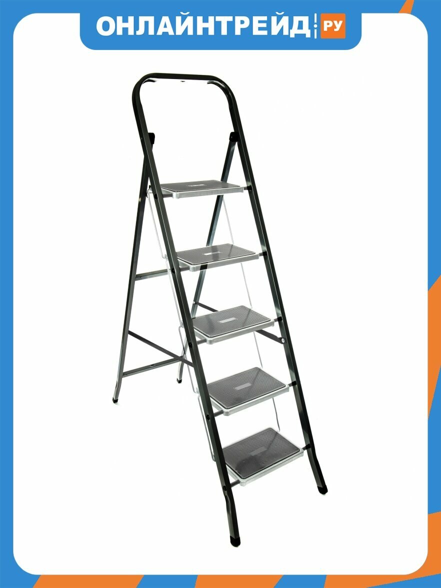 Стремянка Zalger Jet Black 5 шир. ступ. с ковриком, 9920-5
