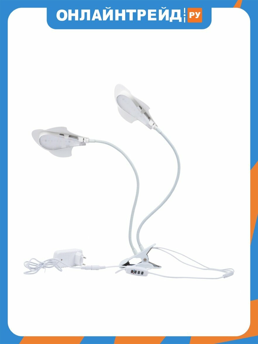 Cветильник для растений Uniel ULT-P35M-15W/SPLE/TM IP40 WHITE LEAF с таймером. Спектр для фотосинтеза.