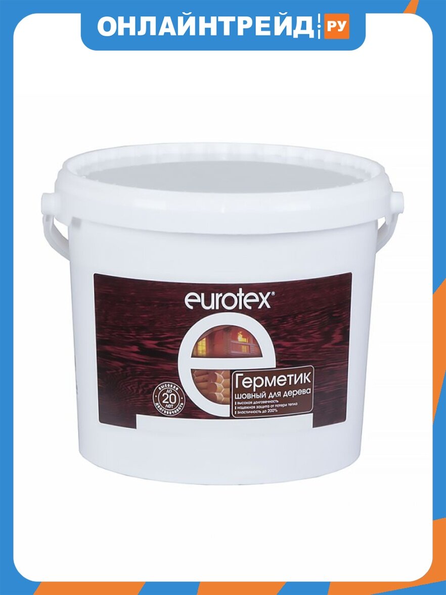 Акриловый герметик для дерева, теплый шов Eurotex , 6 кг, орех