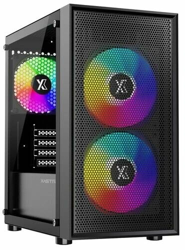 Компьютерный корпус XASTRA A305M 3FRGB (A305M-2FC14F-1FC12F) черный - Mini Tower, Micro-ATX, USB 2.0 Type-A, USB 3.2 Gen 1 Type-A