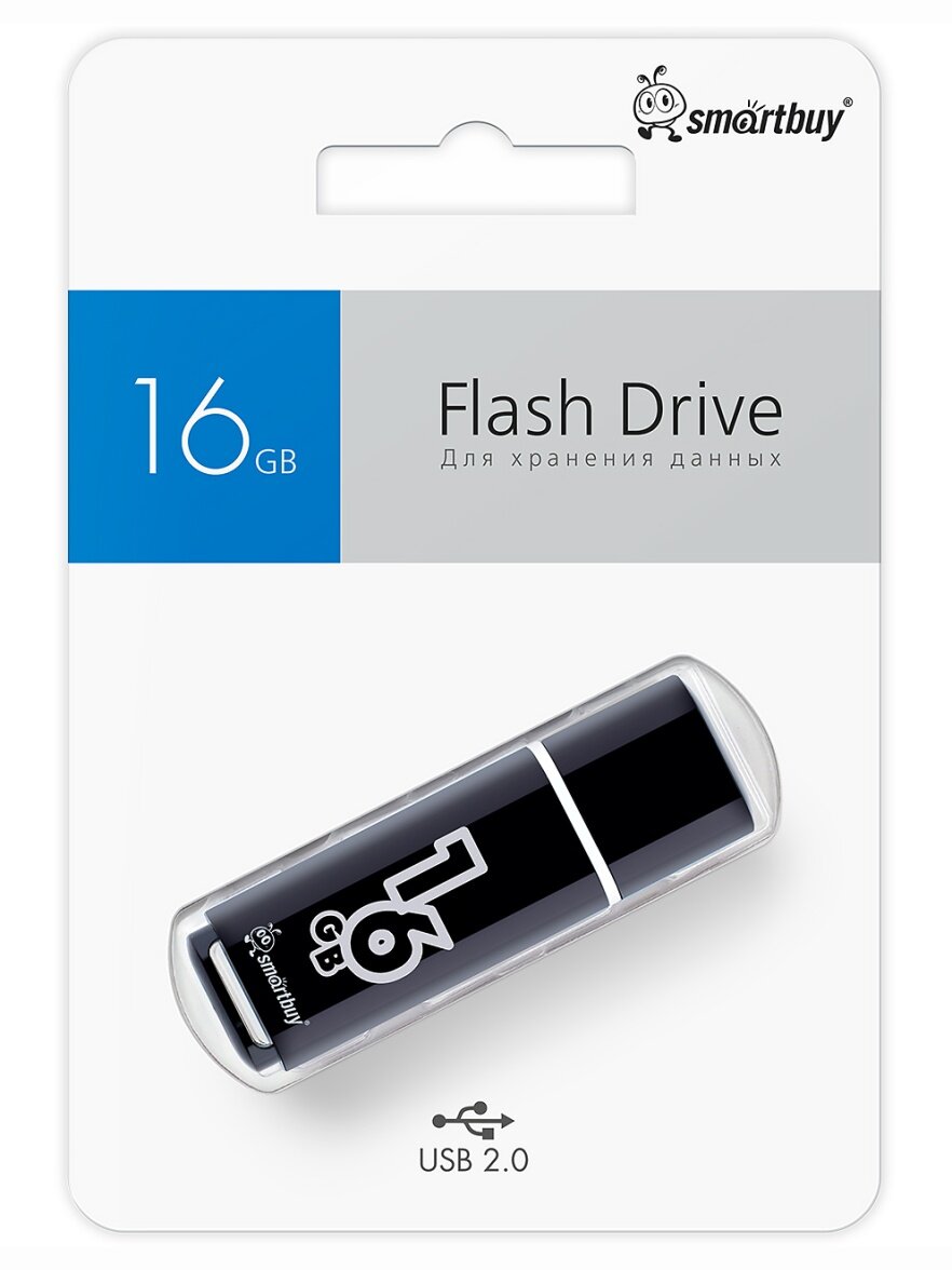 USB флешка Smartbuy 16Gb Glossy black USB 2.0