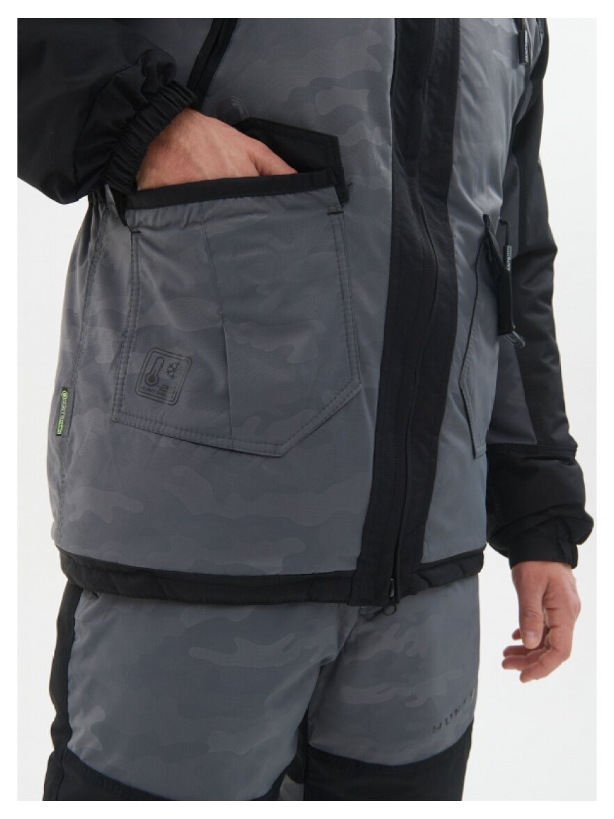 Костюм зимний Huntsman Горка-Люкс ткань Breathable Camo цвет Серый размер 60-62/182-188