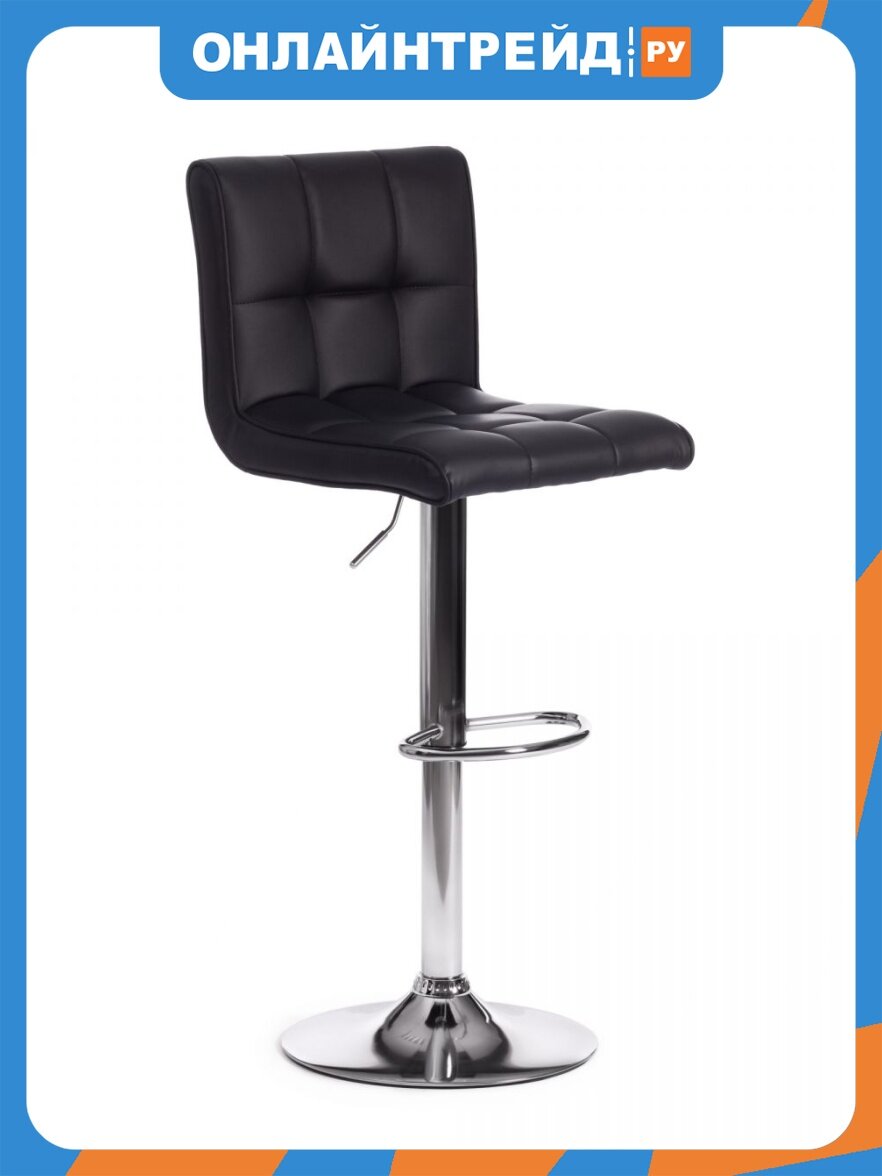 Стул барный Tetchair BARBER (mod. KY711D) / 1 шт. в упаковке металл/экокожа, 43*50*92-103 см, черный/хром