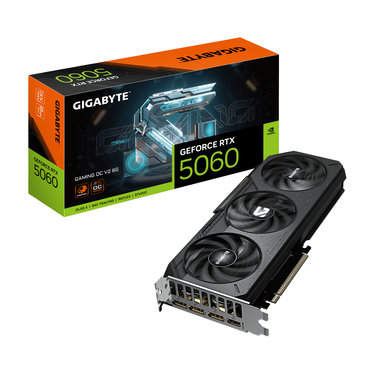 Видеокарта Gigabyte GeForce RTX 5060 8 ГБ (RTX 5060 GAMING OC V2 8G), RTL