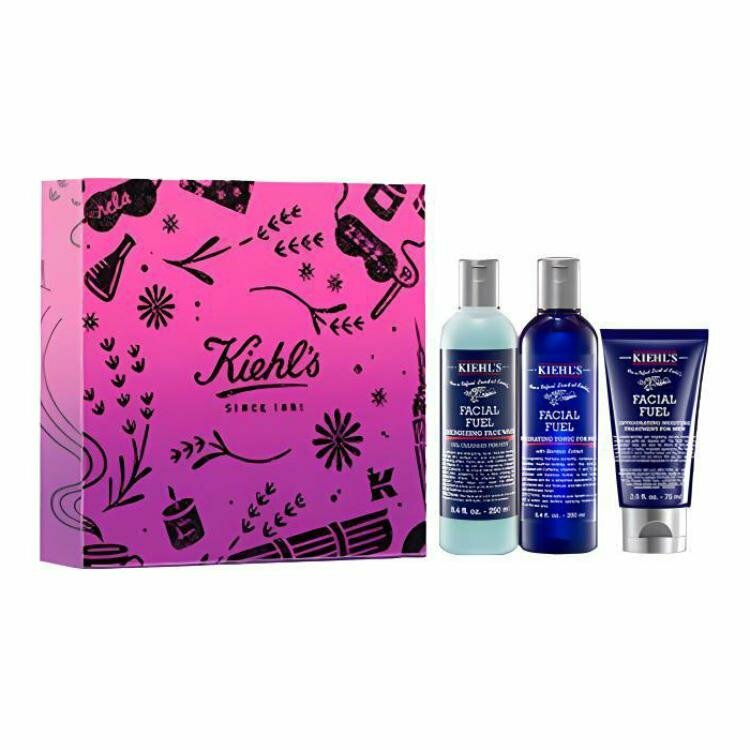 Набор для ухода за кожей мужской Kiehl's Active Hydrating Cleansing Lotion, 250мл+250мл+75мл