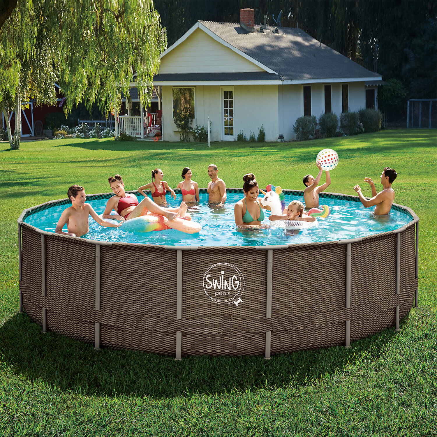 Бассейн каркасный Swing Pools Р20-1848, круглый, 549 см х 122 см, коричневый