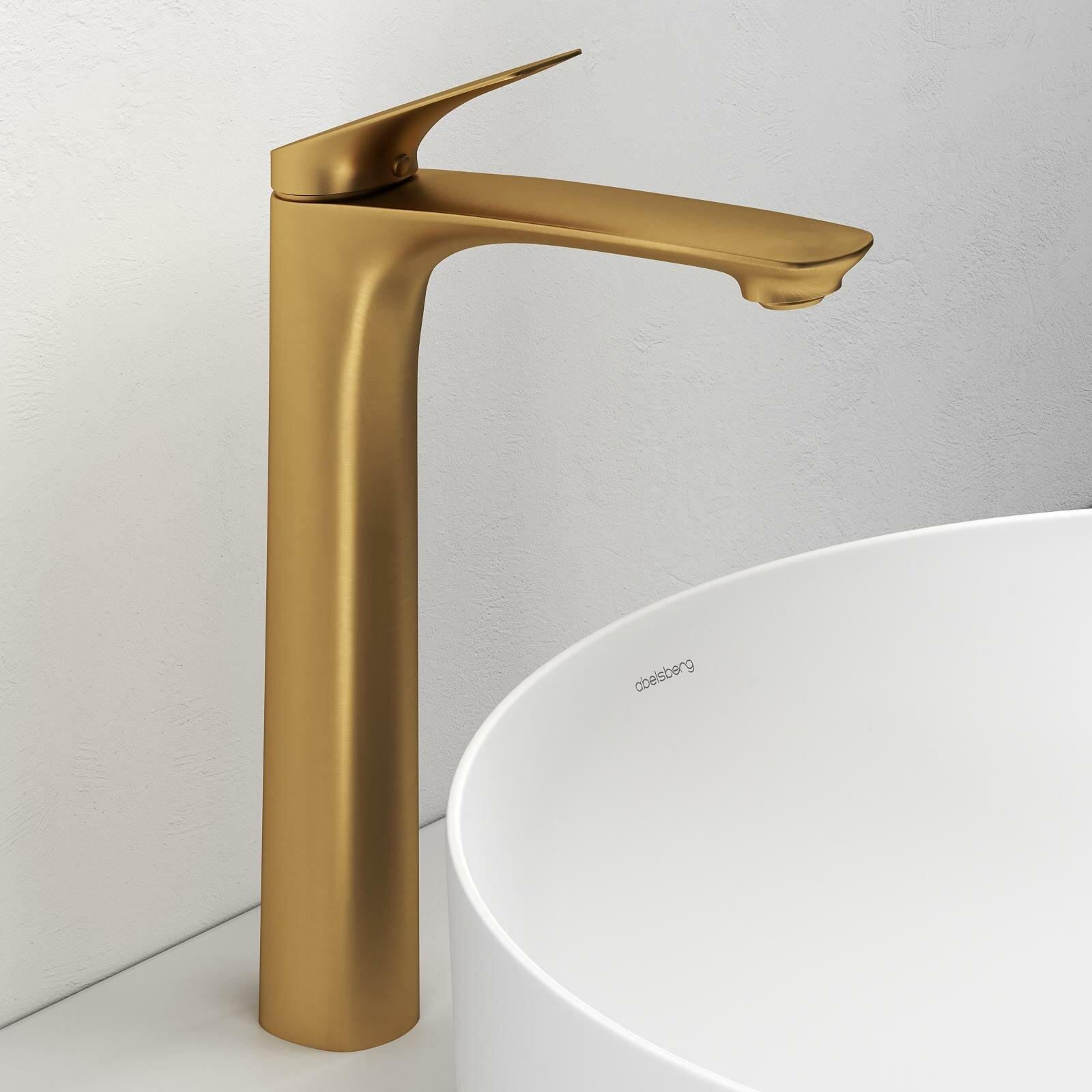 Смеситель для раковины Abelsberg Perfecta INF60102BG королевское золото, рычажное управление, латунь
