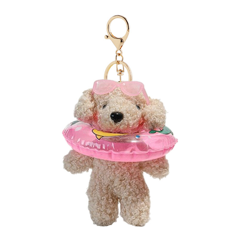 Брелок-плюш унисекс YIDIANCHAOWAN Swim Ring Sunglasses Puppy - Pink Swim Ring, 10 см
