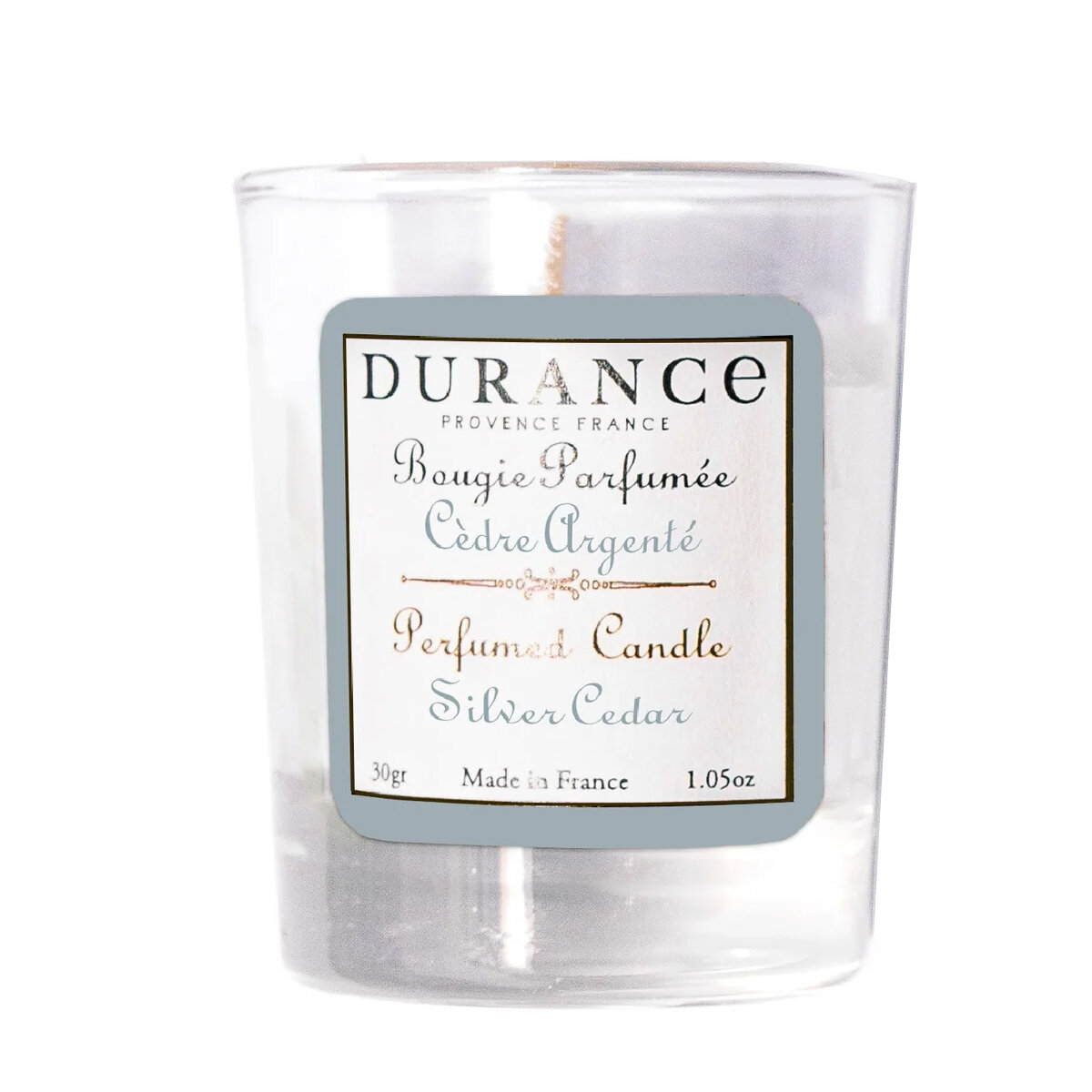 Durance Ароматическая свеча Perfumed Candle Silver Cedar (серебряный кедр) свеча 30г