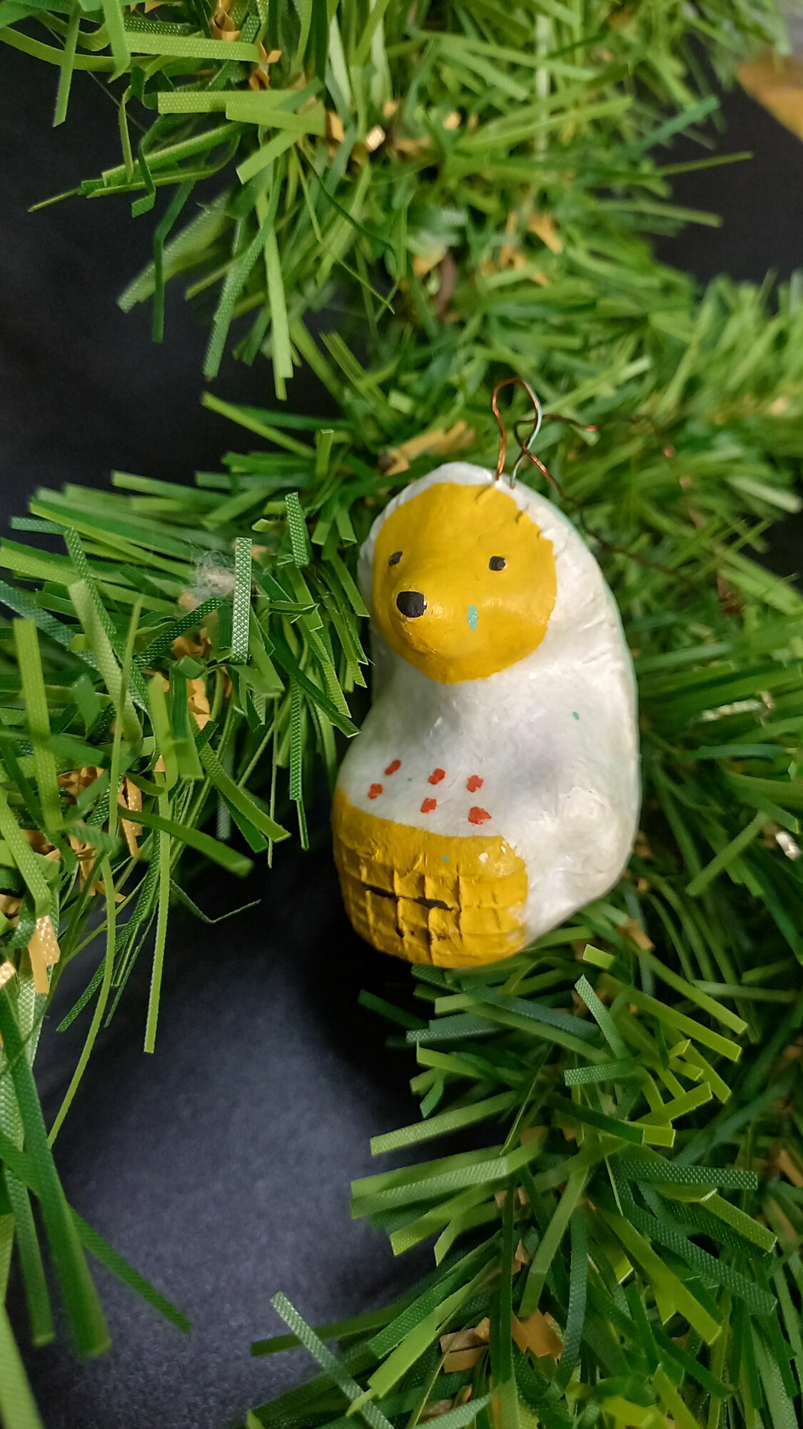 Елочная игрушка Ёжик винтажная советская, пенопласт, СССР