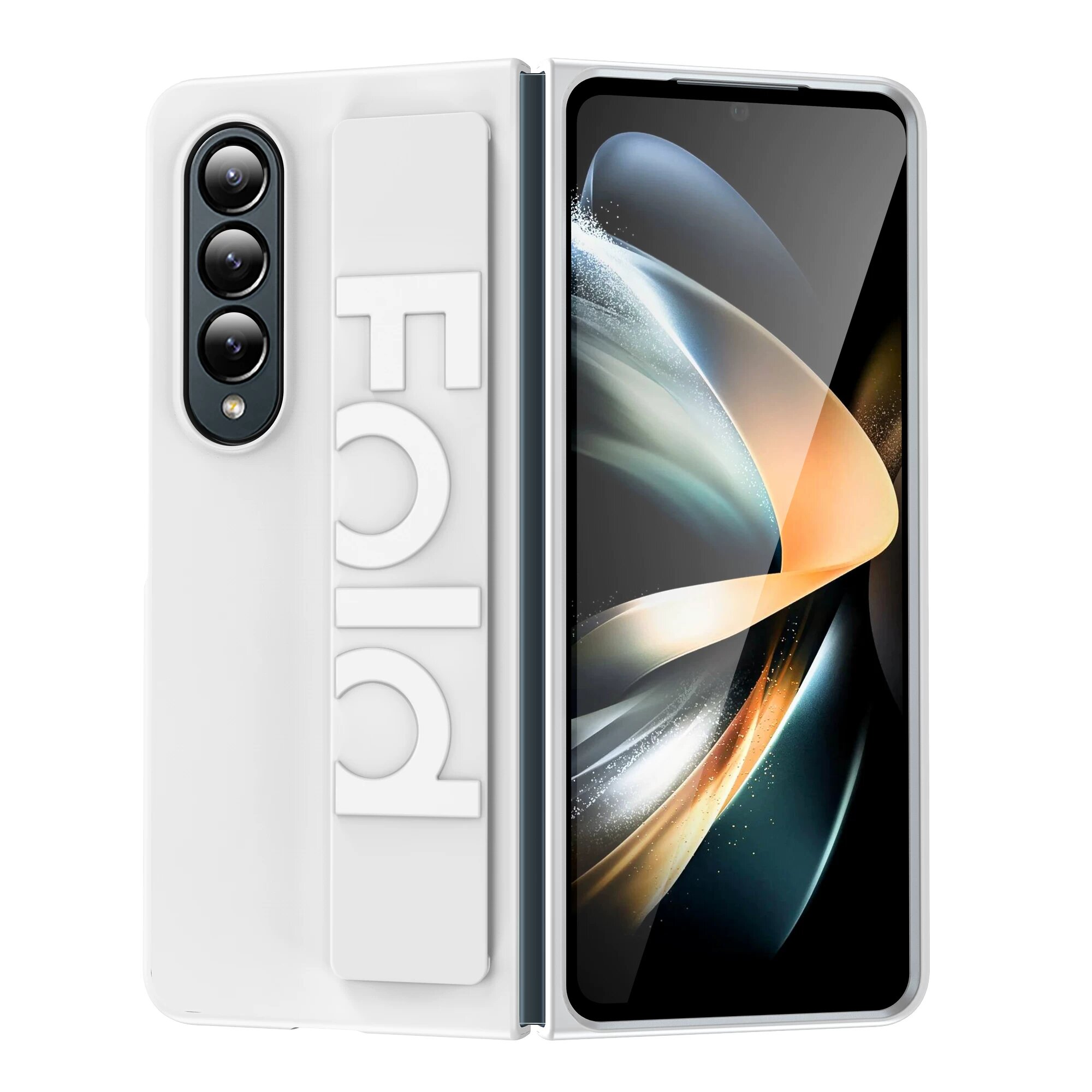 Оригинальный чехол для Samsung Galaxy Z Fold3 Античный белый из ПК с силиконовым ремешком