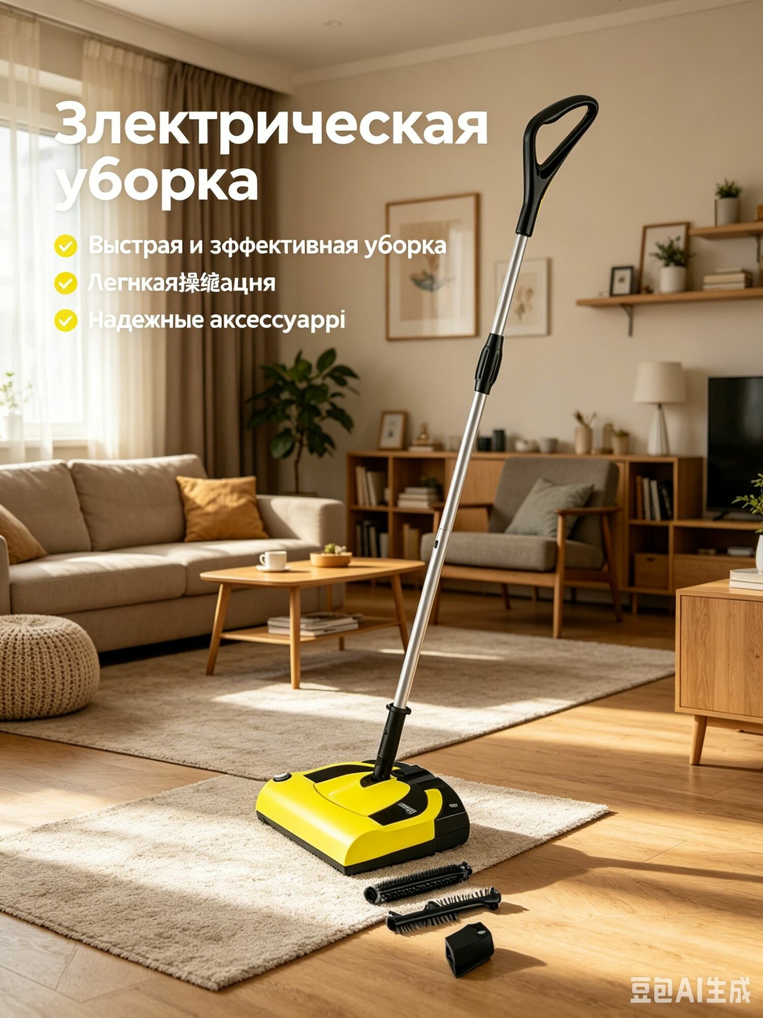 Электровеник KARCHER K 55 Plus, с настенным кронштейном, желтый