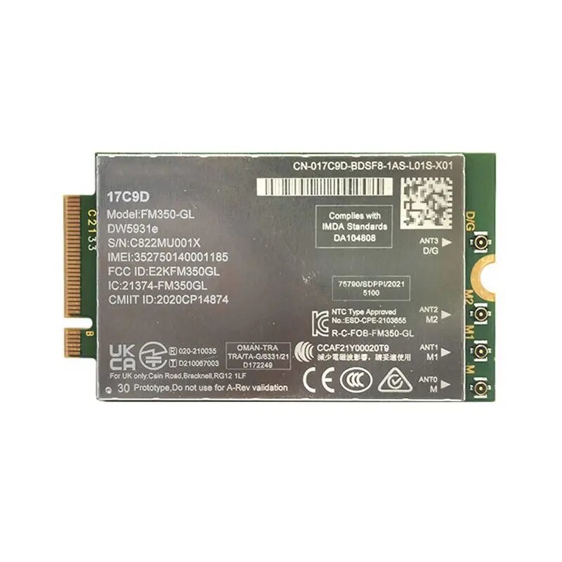 Компактный модуль FM350-GL Dw5931e 5G M.2 для DELL Precision 3571 3480 FM350-GL 3G/4G/5G