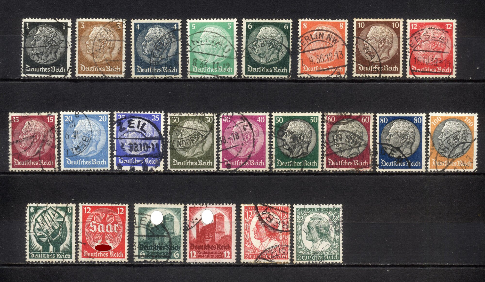 1934 г. Германия 3 Рейх. Гашёные марки. "Высокий" каталог
