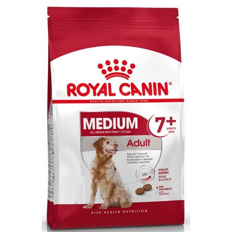 Royal Canin Medium Adult 7+ / Сухой корм Роял Канин Медиум для Пожилых собак Средних пород старше 7 лет фас. 4 кг