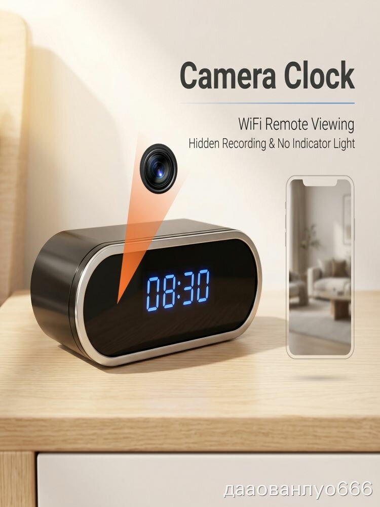 Настольные кварцевые часы Camera Clock с камерой, WiFi дистанционный просмотр, скрытая запись, для дома, беспроводные