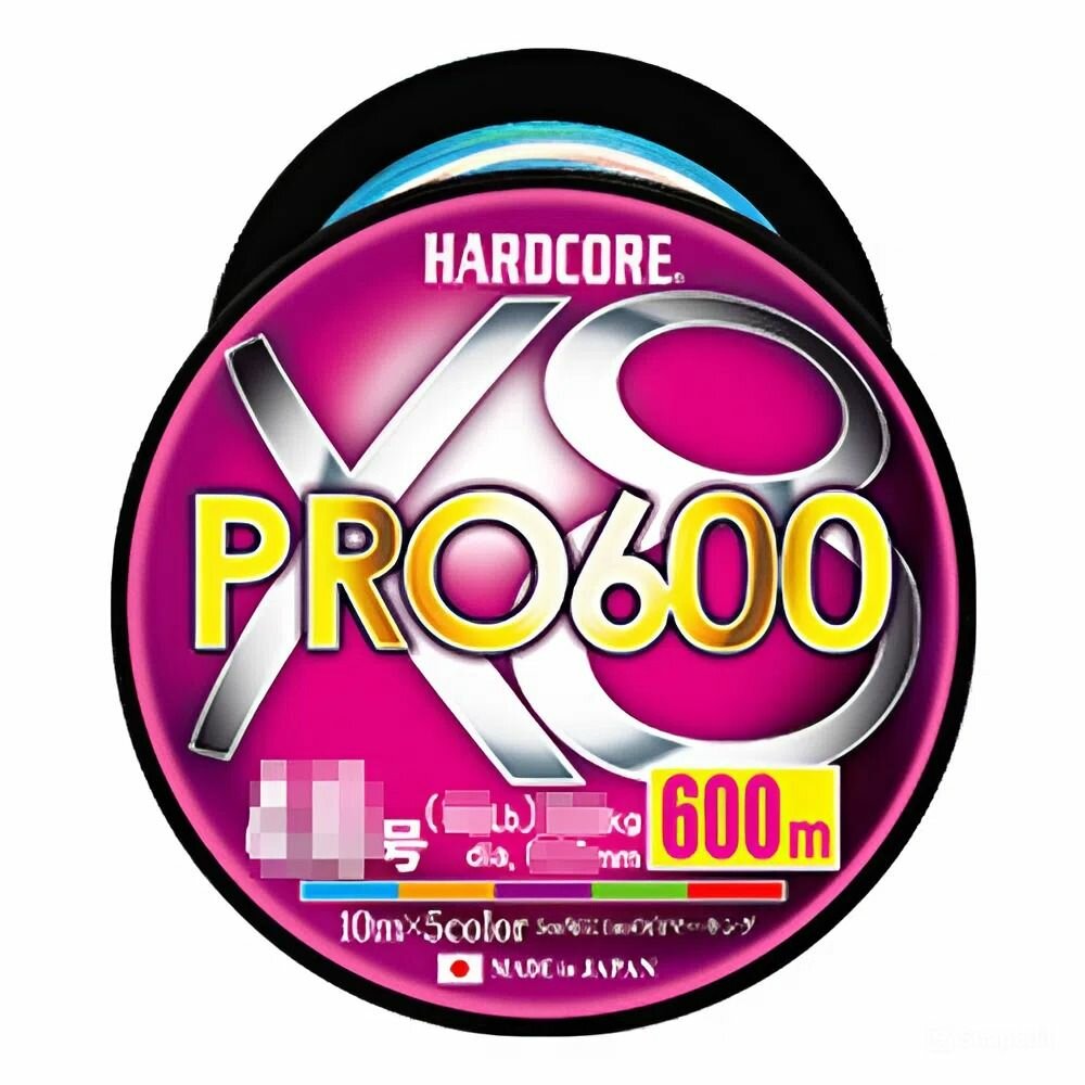 Шнур PE Duel Hardcore X8 Pro, 600м, #4.0, 27кг, 0.34мм, 5Color