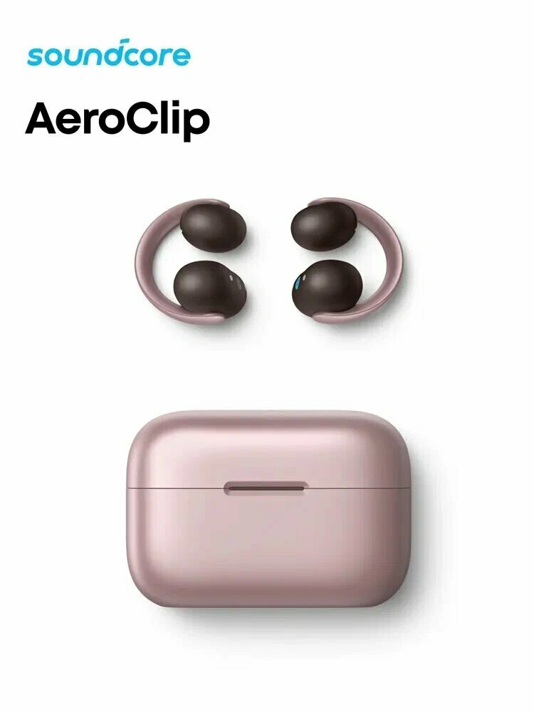 Наушники Anker SoundCore AeroClip, беспроводные, с микрофоном, розовые