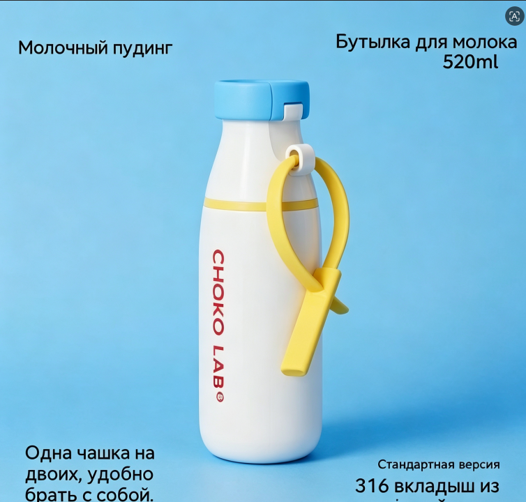 Компактная термобутылка из стали 316 с ремешком, стильный дизайн для прогулок и напитков