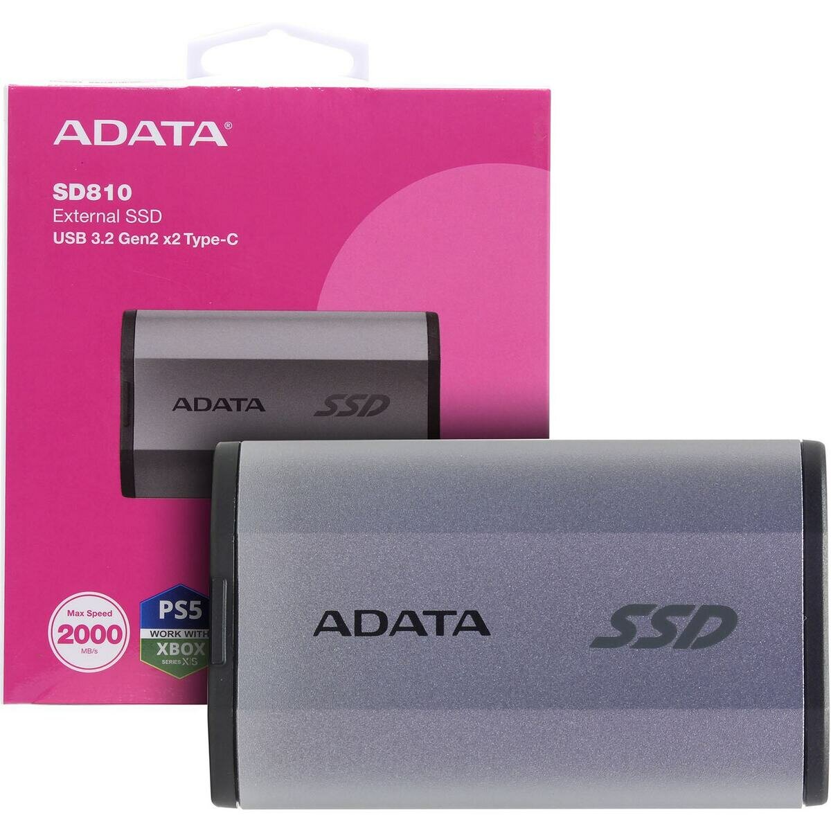 SD810 SD810-500G-CSG 500 Гб USB 3.2 Gen2 type C (=USB 3.1 10 Гб/с) Внешний SSD W:2000МБ/сек