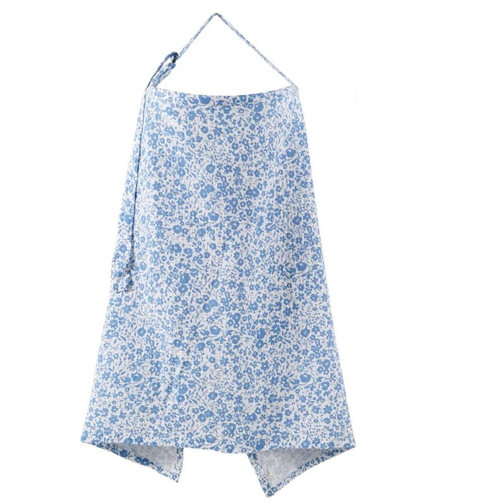Хлопковая накидка для кормления Muslin blue floral
