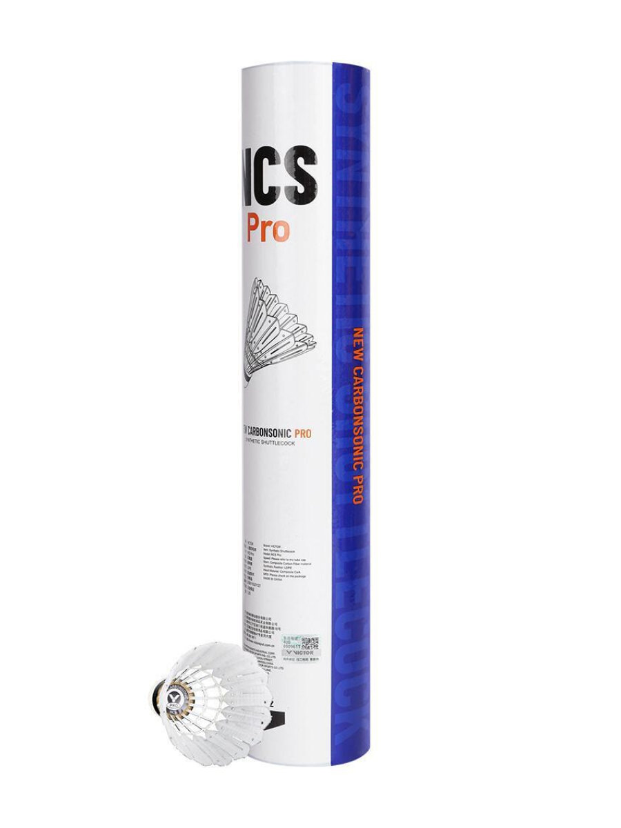 Воланы для бадминтона Victor Carbonsonic NCS Pro x12, White, 76