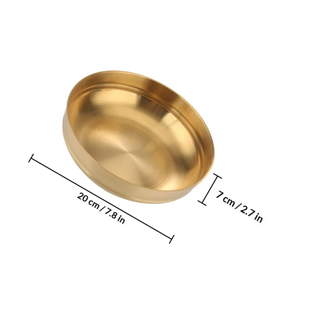 Стainless Steel Bowl Для Еды И Супа golden 20x7 Cm Однослойная Миска Для Лапши И Рамена