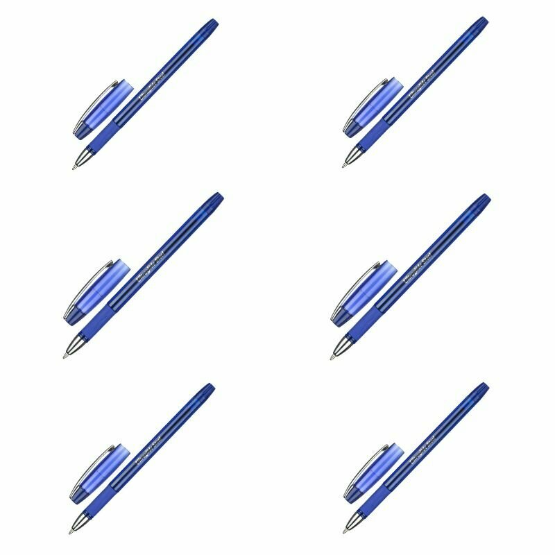 Unomax/Unimax UltraGlideSteel Ручка шариковая неавтоматическая, синий, масляная, манжет, 6 штук