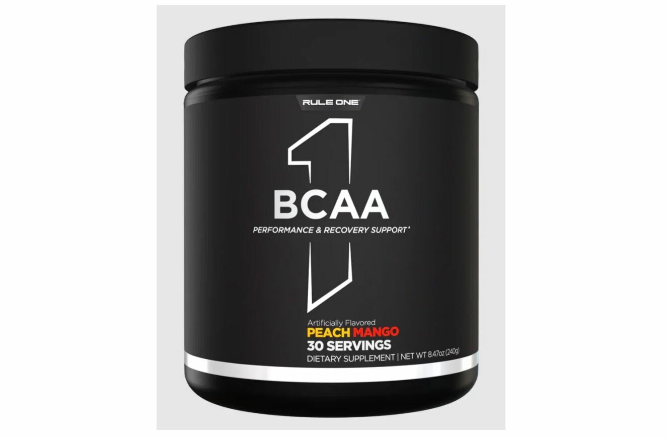 Rule One R1, BCAAs БЦА 2:1:1, 30 порций, вкус Манго персик, 255 г