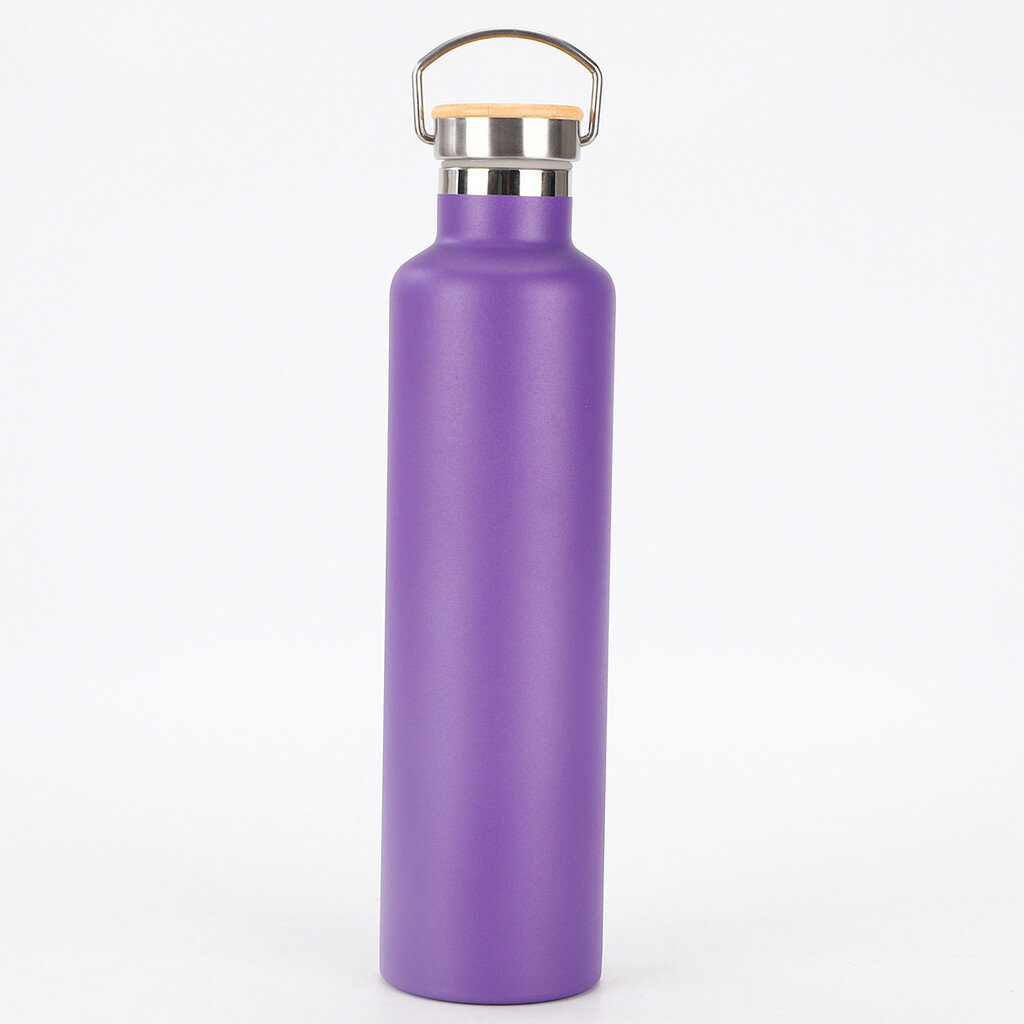 Bottle 304 stainless steel with handle for camping and running, dark purple 750ml
