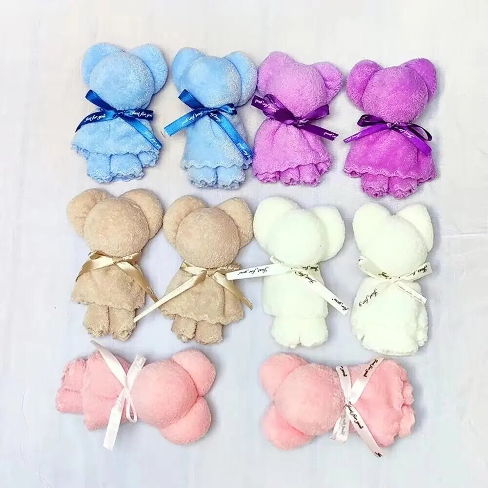 Полотенца-мишки из кораллового флиса, набор 10 шт, mixed color