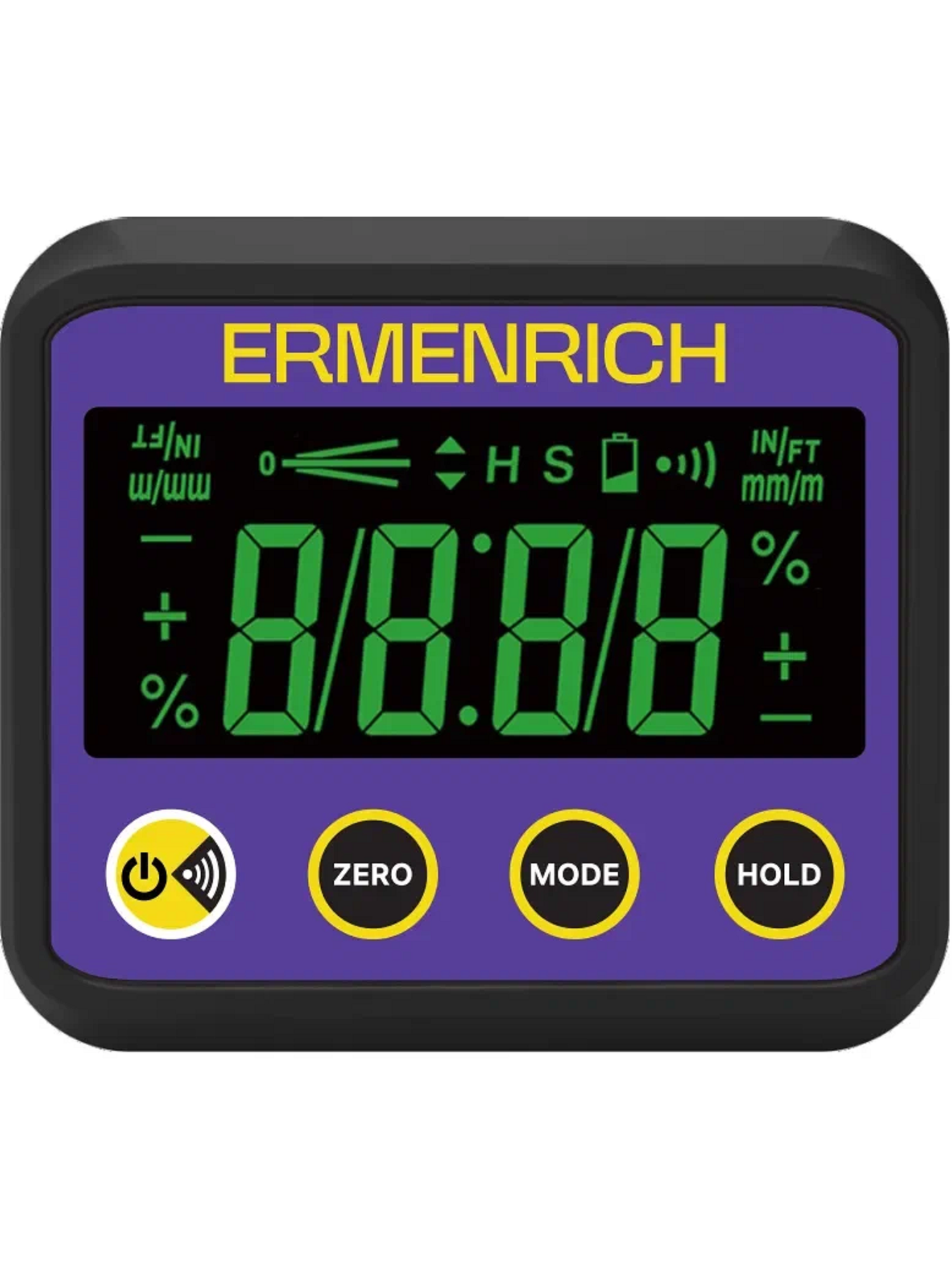 Уровень Ermenrich Verk LQ40 цифровой, фиолетовый, магнитный, IP54