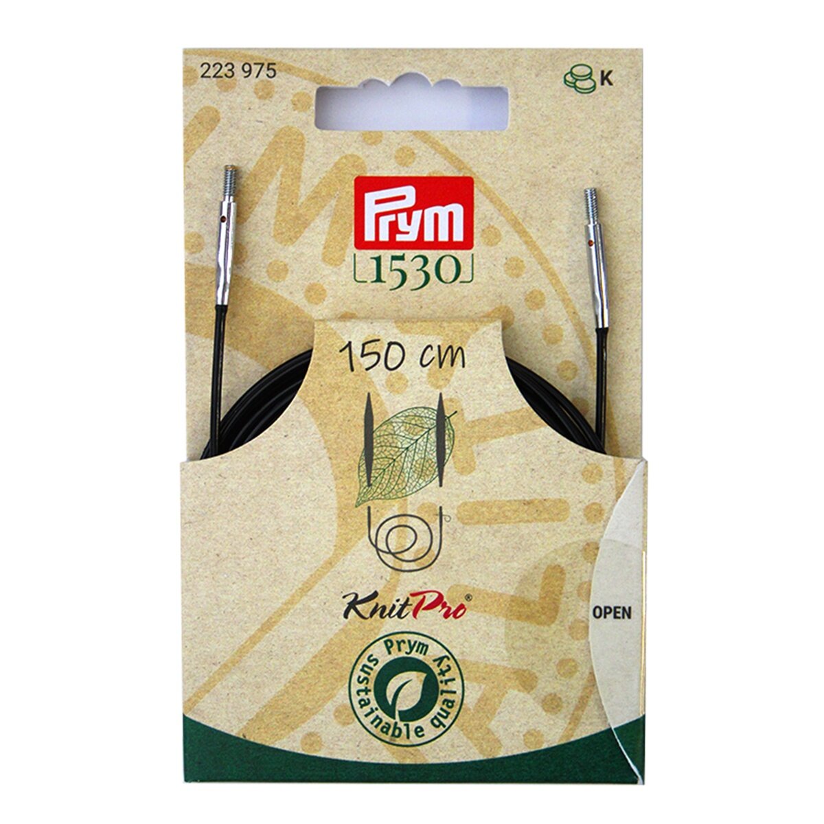Леска для спиц PRYM "Natural", съемная, пластик, 150 см (223975)