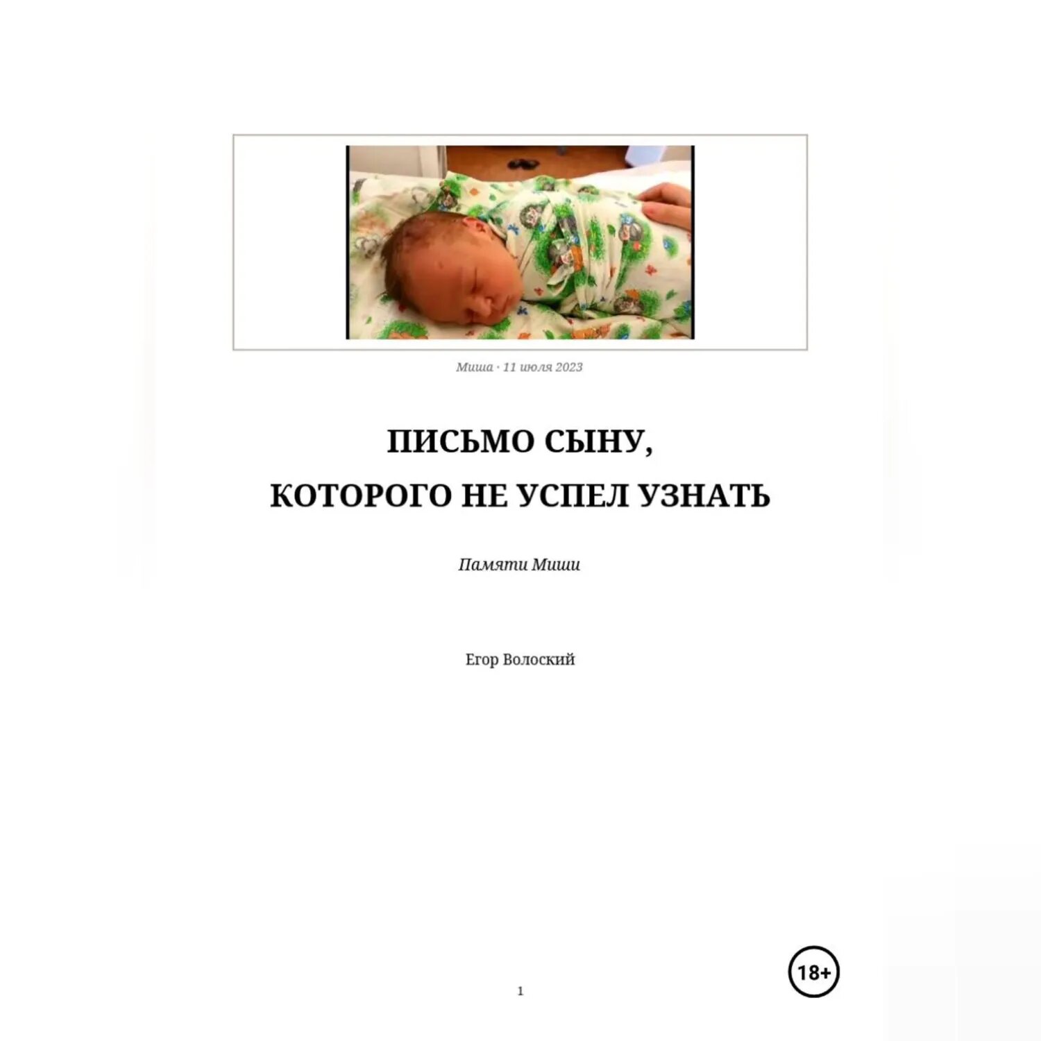 Письмо сыну, которого НЕ успел узнать [Аудиокнига]
