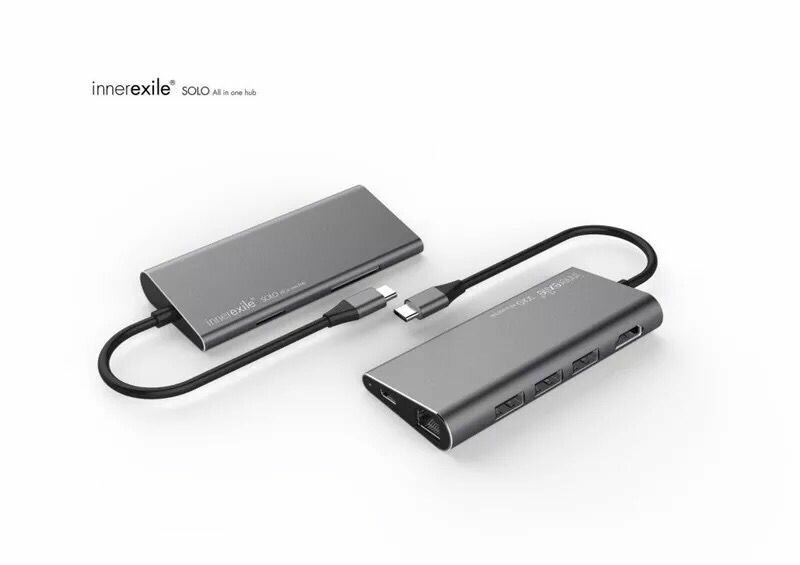 Тип-С хаб с картридером SD/MMC и гигабитным портом Ethernet для ноутбуков, планшетов, смартфонов с поддержкой PD зарядки