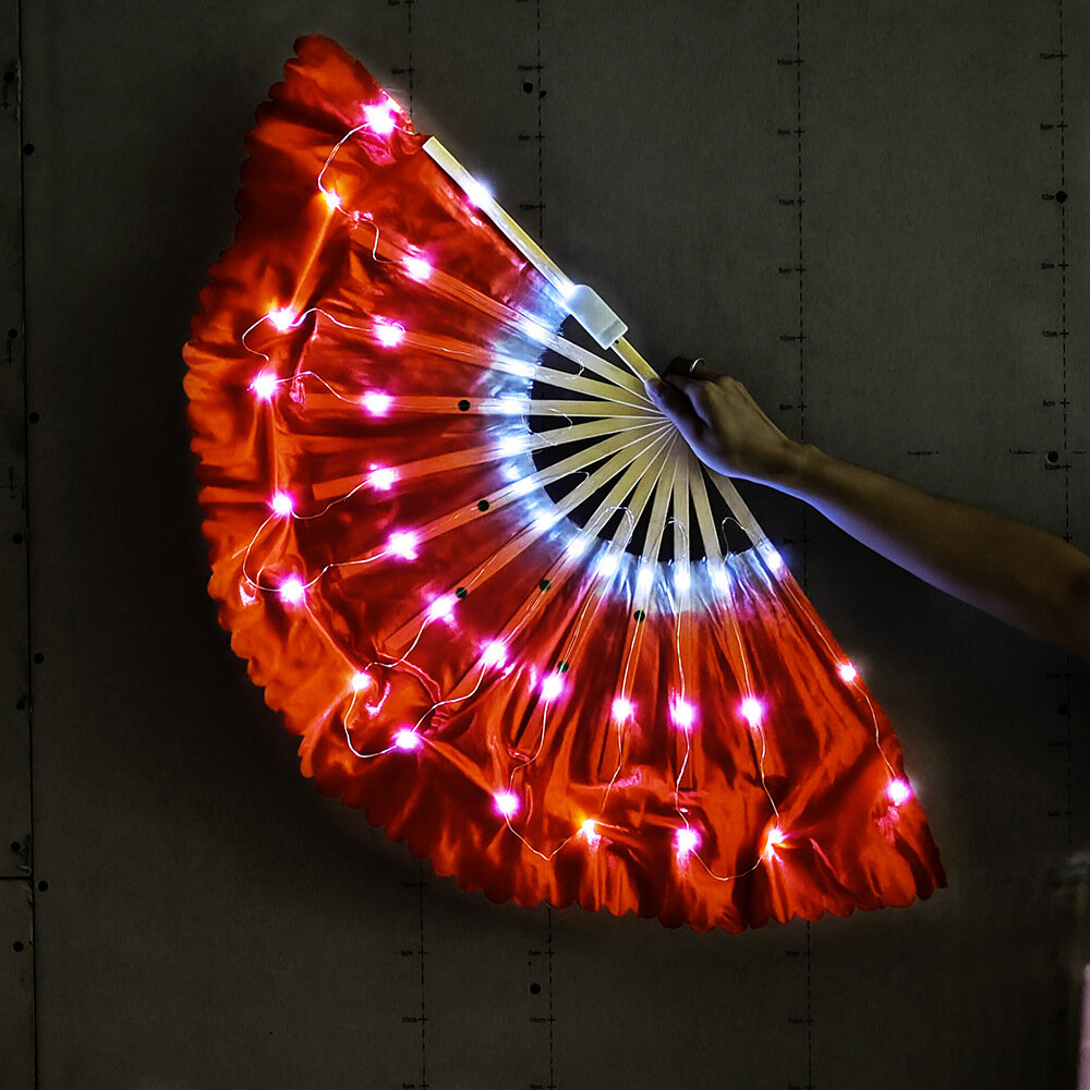 LED Танцевальный Веер 10 дюймов Красный Основной Холодный Белый Свет для Выступления