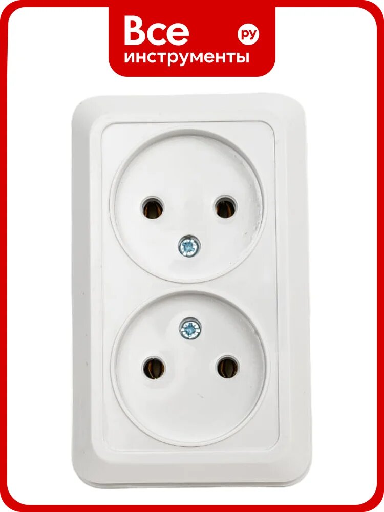 Двойная розетка IN HOME BOLLETO белая накладная 7102 4680005959822