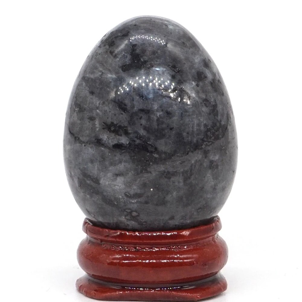Каменный яйцо из натурального кристалла Jin Shi Yuan Серый, 1pc, Black Labradorite