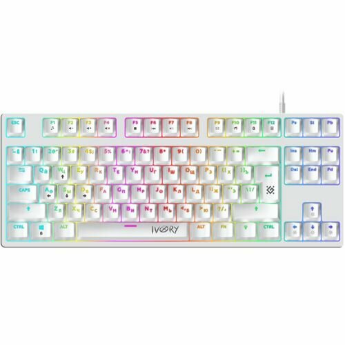 Игровая клавиатура Defender Ivory GK-579 RU механическая, RGB подсветка, белая